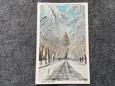 Vista of the State Capitol in winter from Sherman Street, Denver, CO ...