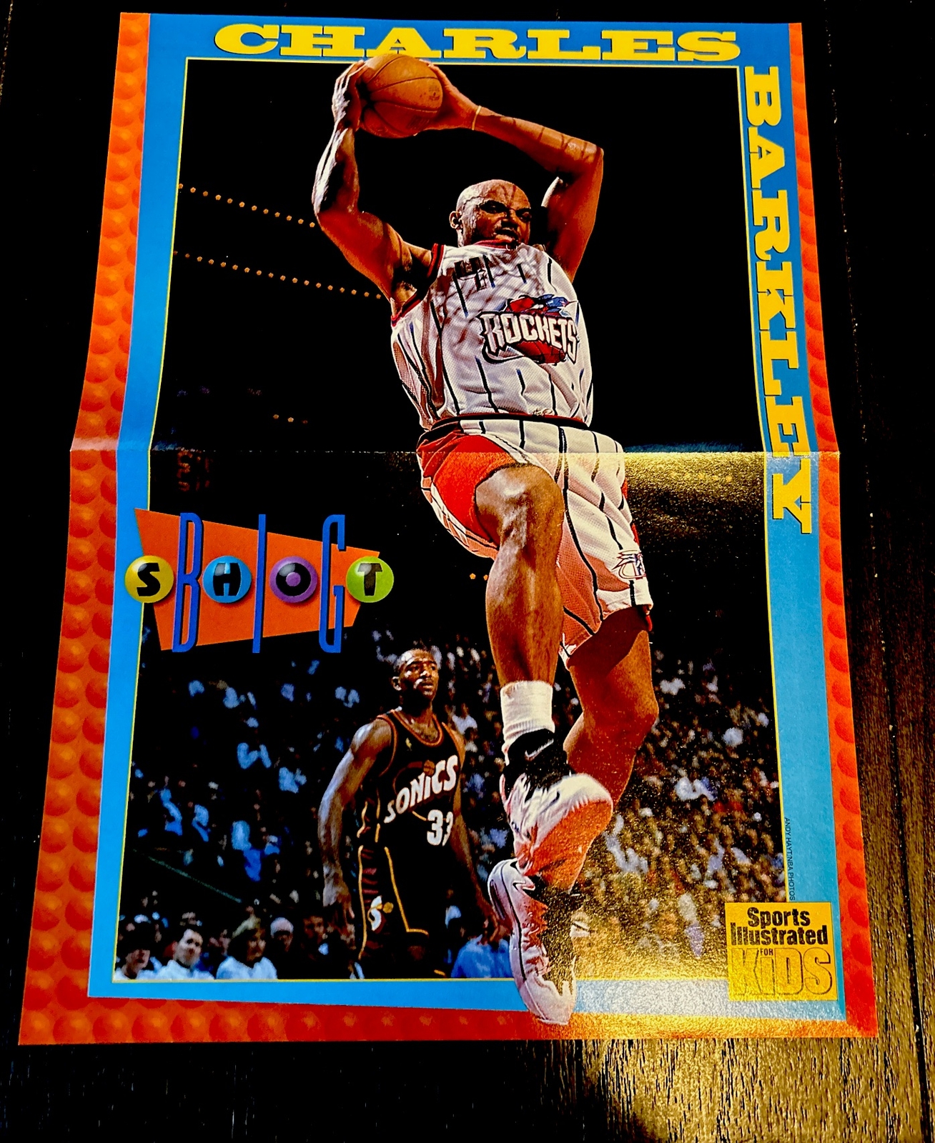 CHARLES BARKLEY RARE Poster Houston Rockets 1997 Sports Illustrated for ...