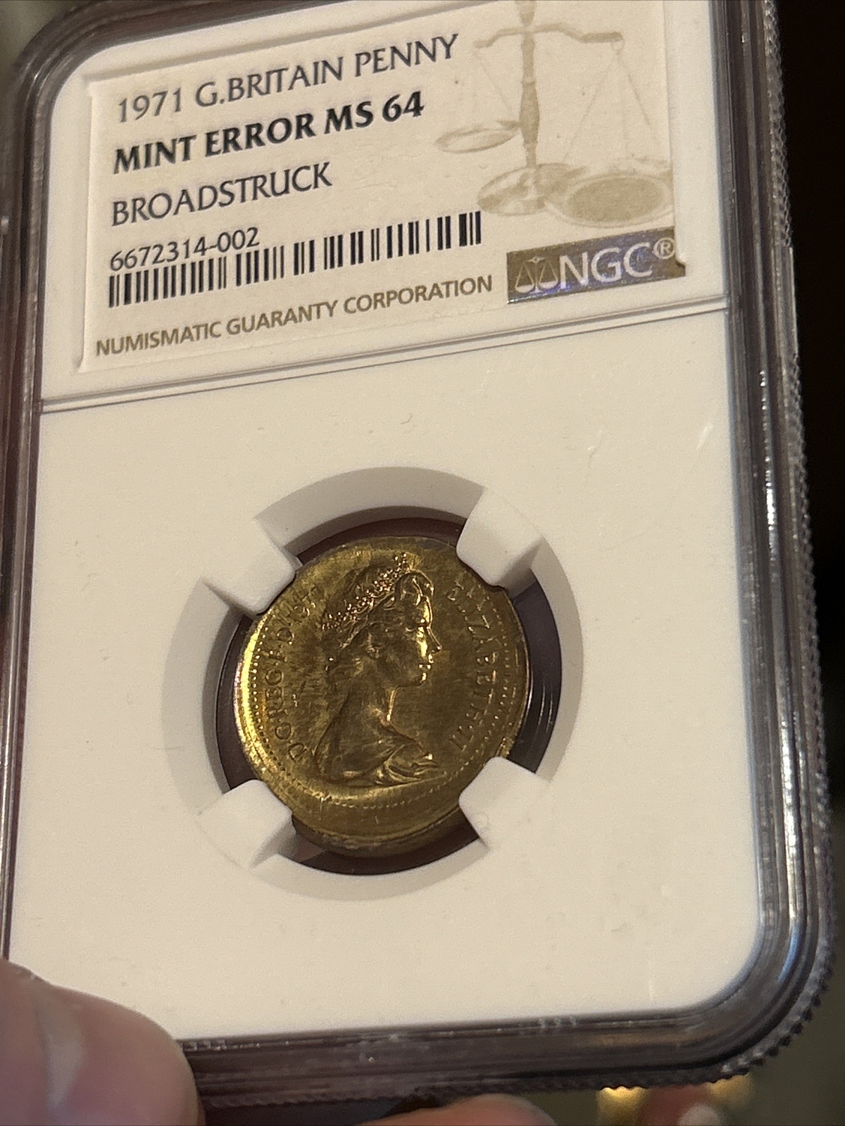 1971 NGC Mint error MS64 Broadstruck U.K. One Penny 1p Coin | eBay UK