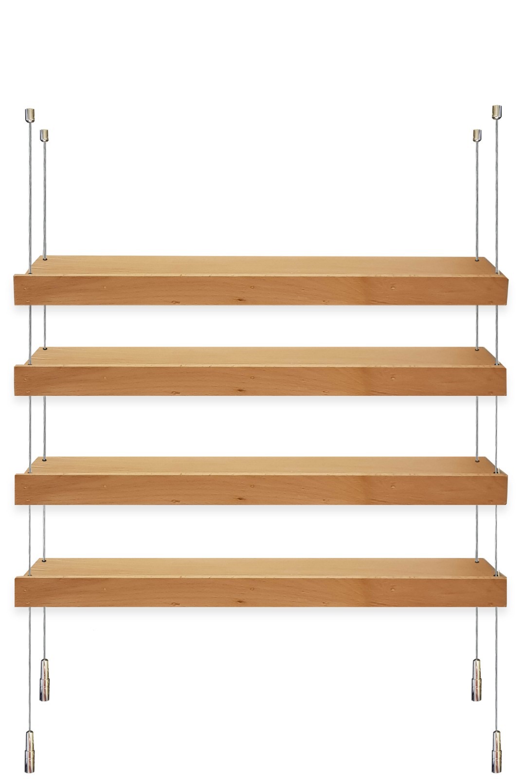 suspended Cable display ceiling to floor wooden shelves wire rope shelf ...