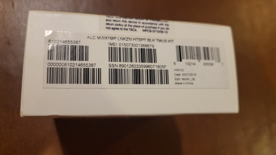 Alcatel Link Zone Router 4G LTE MW41MP METRO- T-mobile HTSPT BLK TMUS ...