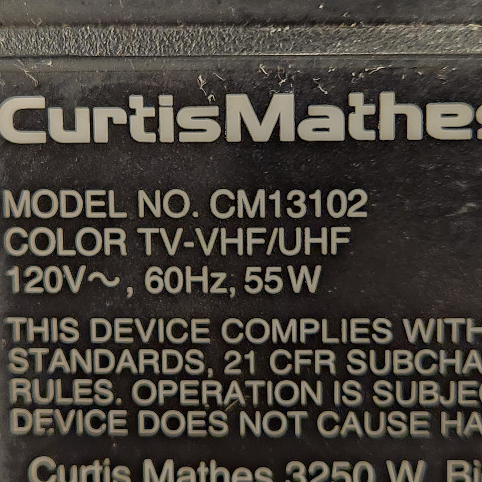 Curtis Mathes 13 inch TV CM13102 CRT Retro Gaming Color RCA Jack F&B ...