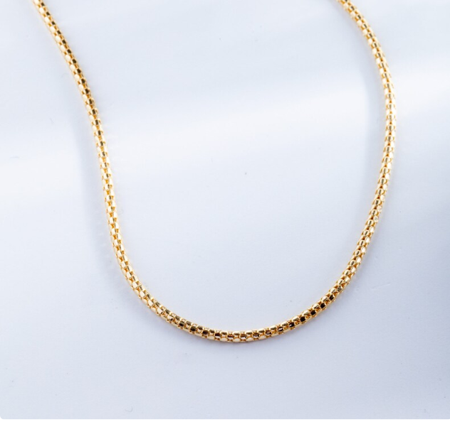 14k Yellow Gold 16" Popcorn Link Pendant Chain/Necklace 1.3 mm - 2gram ...
