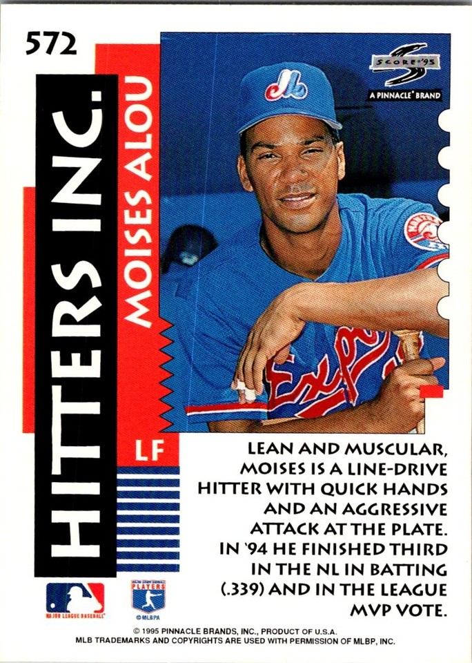 Moises Alou 1995 Score #572 Montreal Expos | eBay