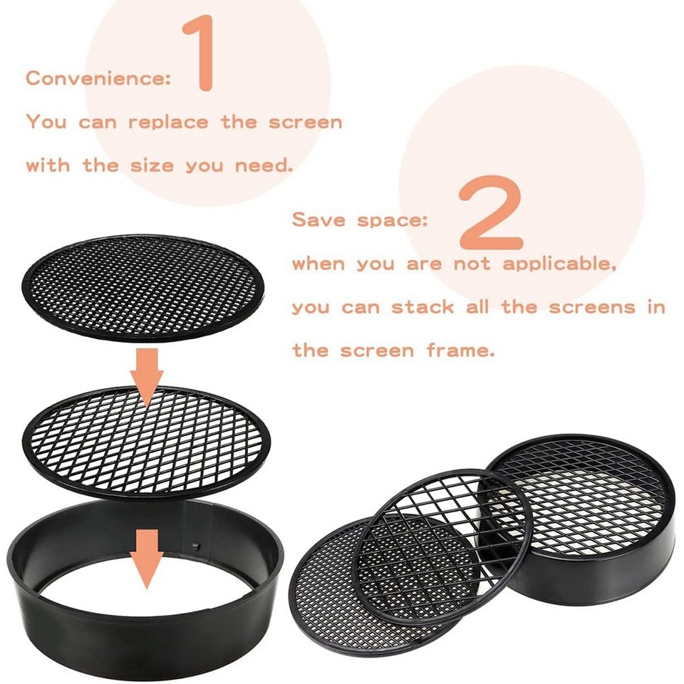3Pack Sifting Pan Outdoor Gold Panning Soil Sifter Garden Sieve Mesh ...