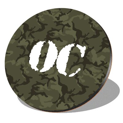 1 x Round Coaster - Letters OC Camouflage Army Military Initial #269600 ...