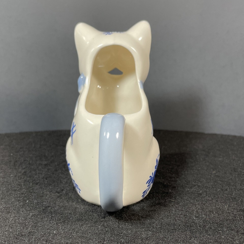 Delft Blue Holland Windmill Cat Creamer Pitcher Hand Painted Vintage ...
