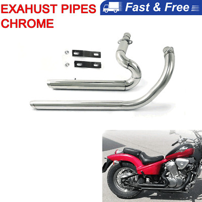 Exhaust Pipes System Chrome For Honda Shadow Steed 600 VLX600 VT600 ...