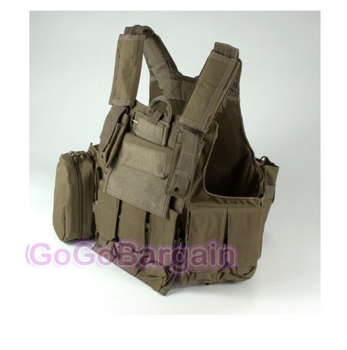 SWAT Tactical Assault CQB CIRAS AEG Vest Molle pouch Coyote Brown Tan ...