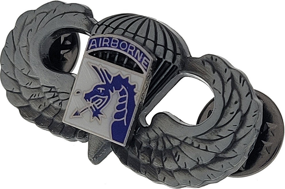 18th Airborne Oxidized Jump Wing Military Insignia Badge US Army Dragon ...