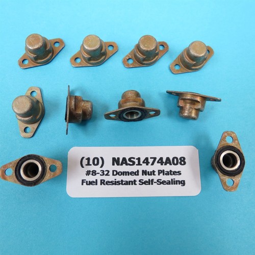 (10) NAS1474A08 Self Sealing Domed #8-32 Fuel Resistant Nutplate ...
