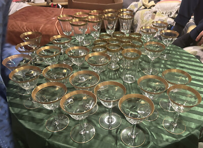 tiffin franciscan crystal Minton Clear Stem Set Of 40 Water Goblets | eBay