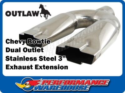 Chevy Bowtie Dual Outlet Stainless Steel Exhaust Extension 3” | eBay ...