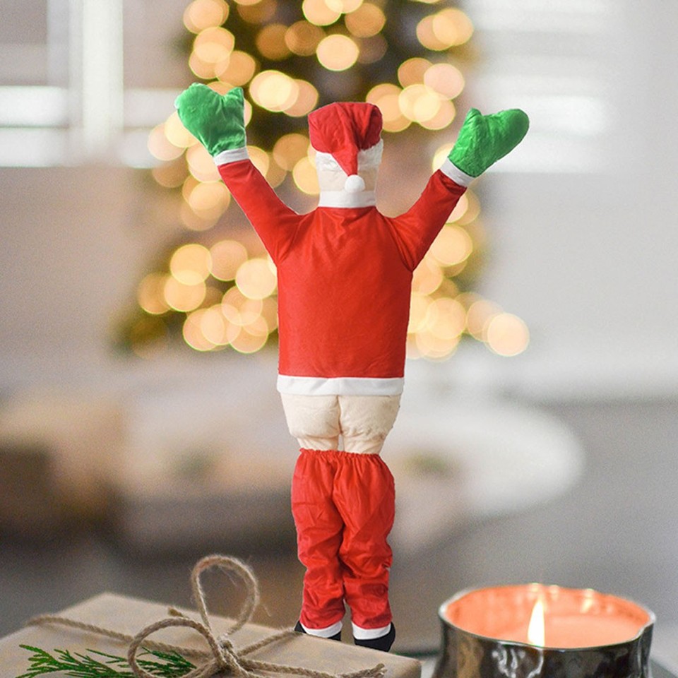 Outdoor Christmas Climbing Hanging Santa Claus,Xmas Roof Gutter Yard ...