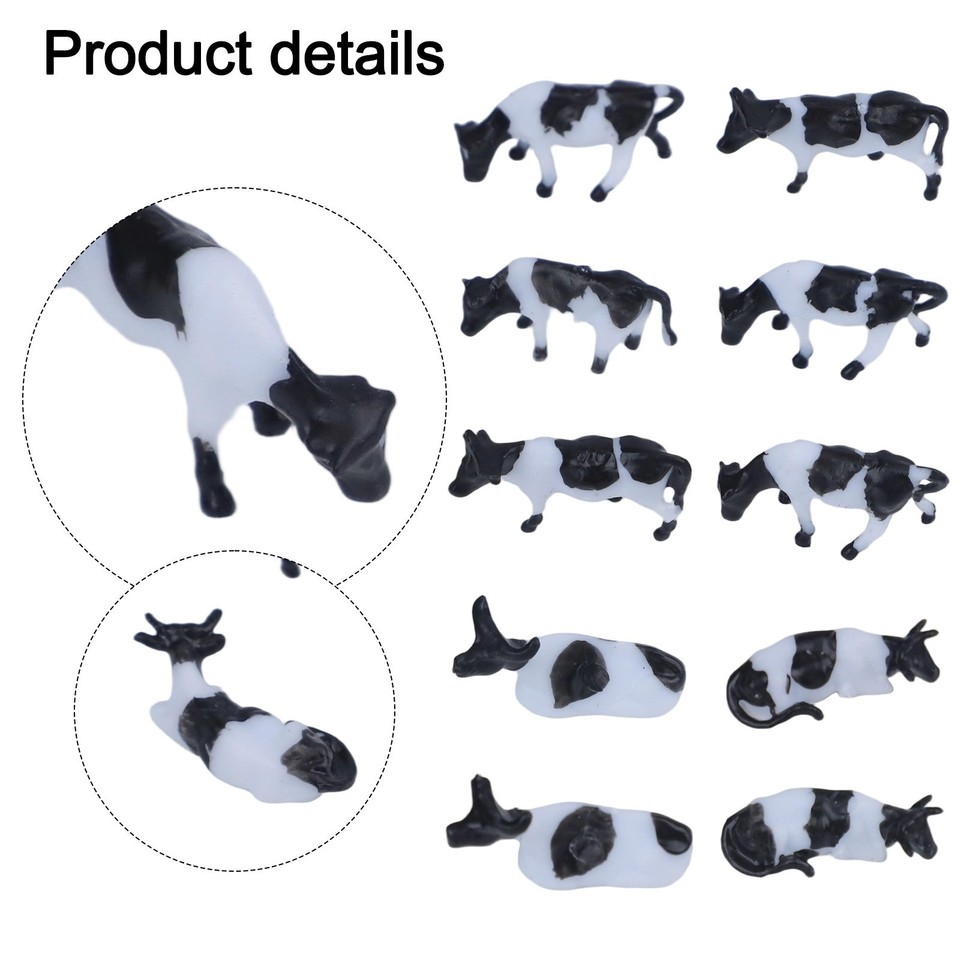 Model Railway Black & White Cow HO/OO Gauge 00 Cows 10pcs High Quality ...