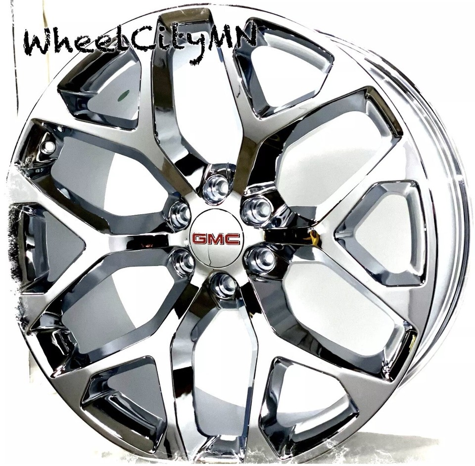 22" Snowflake chrome replica wheels GMC Sierra 1500 Denali 20939948 6x5 ...