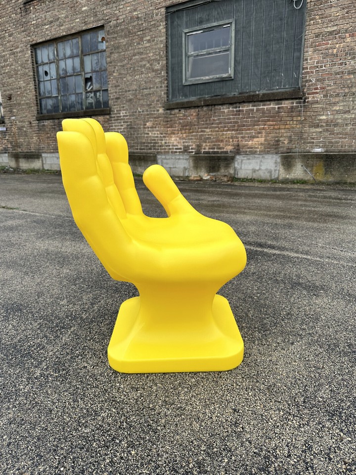 GIANT Yellow right HAND SHAPED CHAIR 32" tall adult 70's Retro iCarly ...