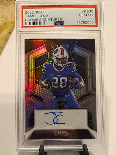 2022 Panini Select James Cook Rookie Autograph /199 RC PSA Gem Mint 10 ...