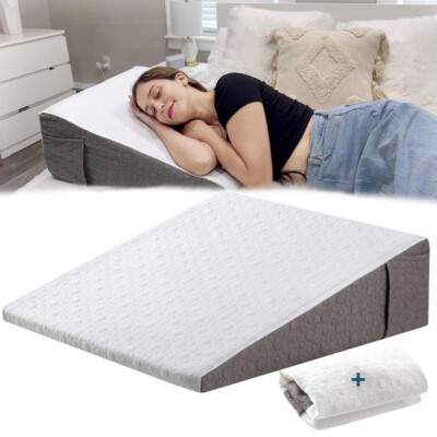 Bed Wedge Pillow for Sleep Apnea, 22''X22''X7'' Triangle Wedge Pillow ...