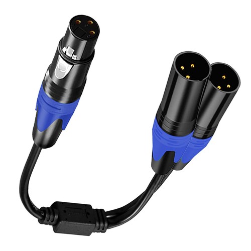 Yumiwoow XLR Splitter Cable, 1 XLR Female to 2 XLR Male Patch Y Cable ...