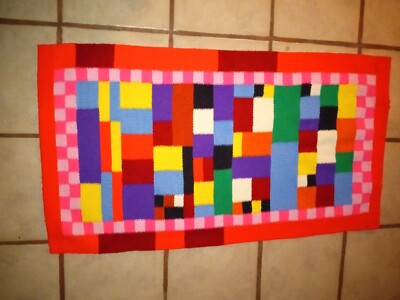 Handmade Loom Weaved Upcycled Fabric Area Rug Mat 43 inches by 23 in ...