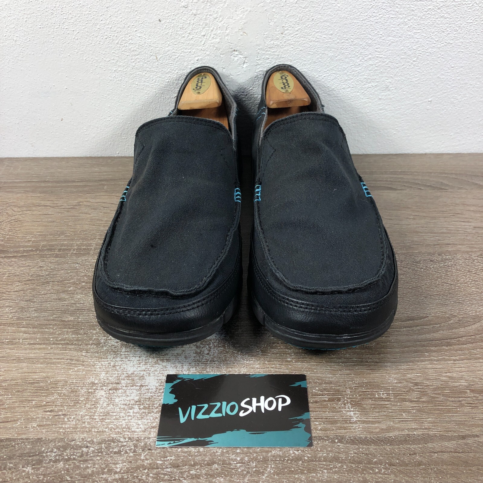 Crocs Stretch Sole Slip On Black Loafers Slippers Men… - Gem