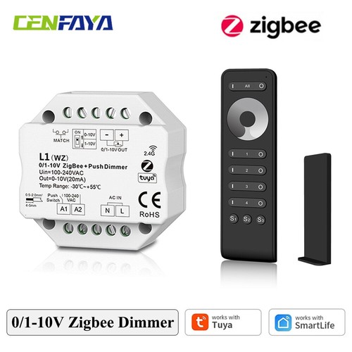 ZigBee & RF 0/1-10V LED Dimmer Light Controller 4-zone Remote Control ...