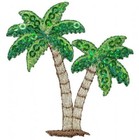 Sequin Palm Trees Applique Patch - Embroidered Beach Badge 2.25" (Iron ...