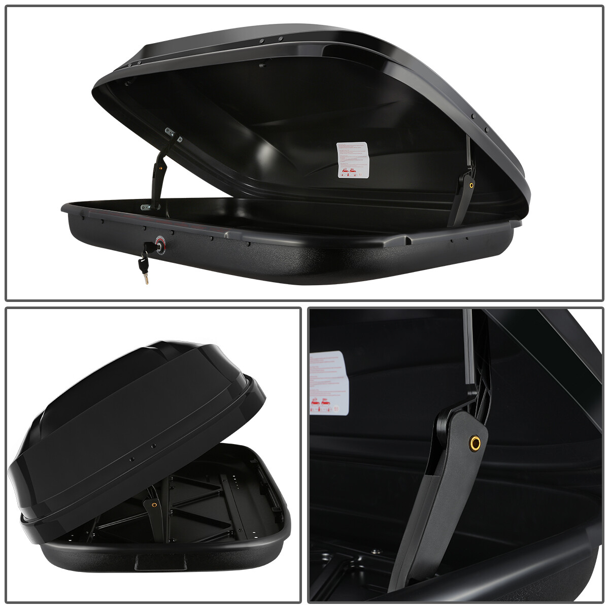 WATERPROOF GLOSSY CAR TOP CARGO CARRIER ROOF MOUNT TRAVEL STORAGE BOX W ...