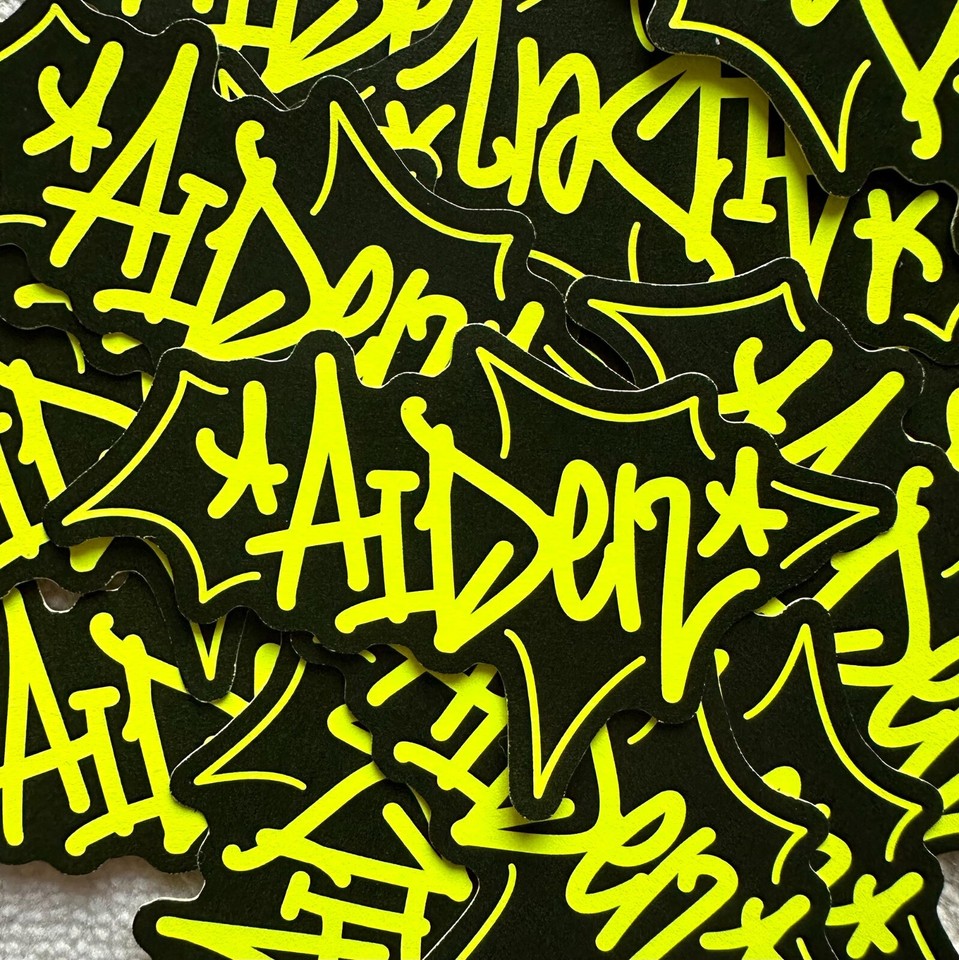 Neon Name Sticker Pack : AIDEN | for school or Office | graffiti ...