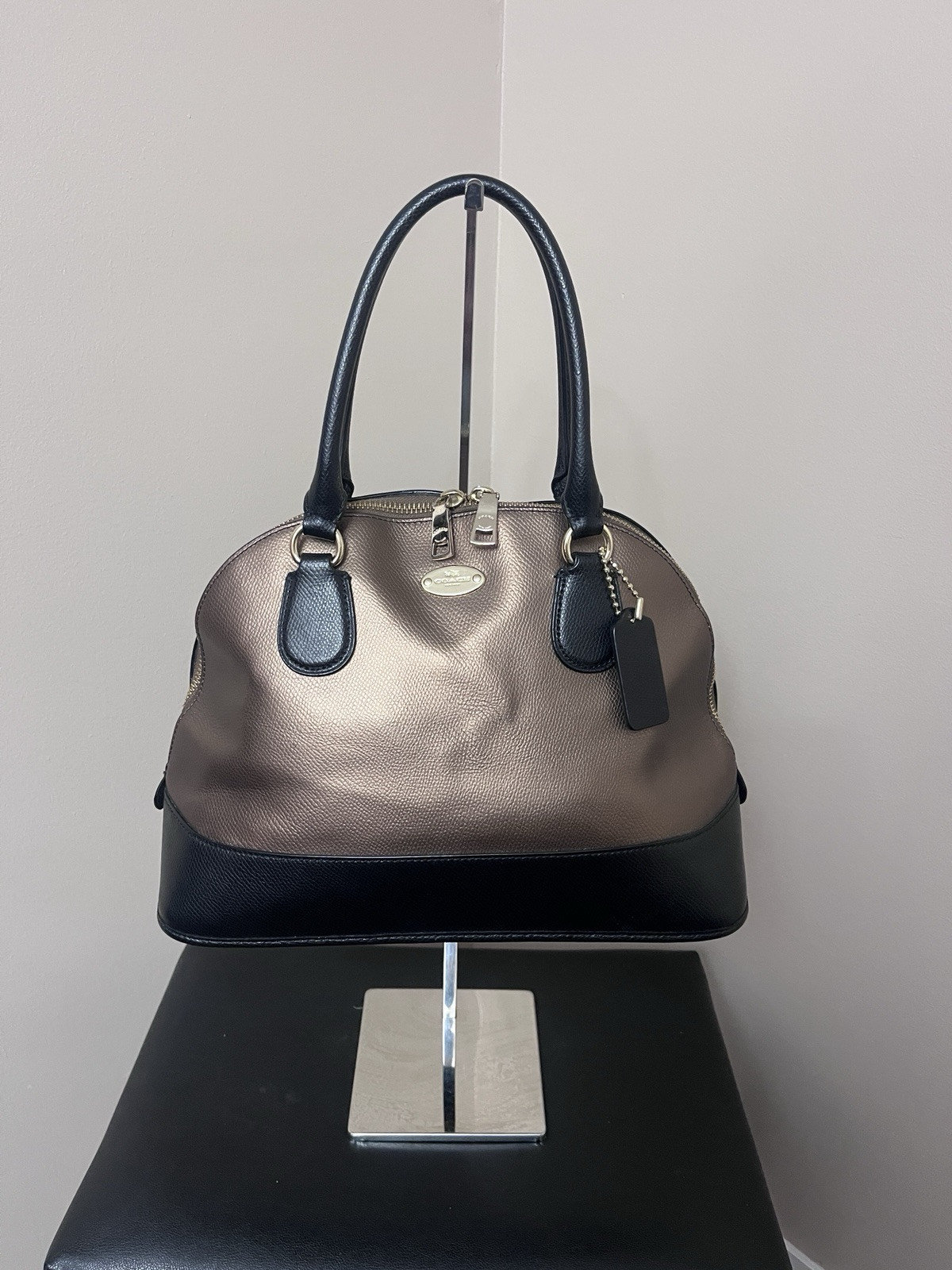 COACH MINI CORA DOMED SATCHEL CROSSBODY METALLIC Bro… - Gem