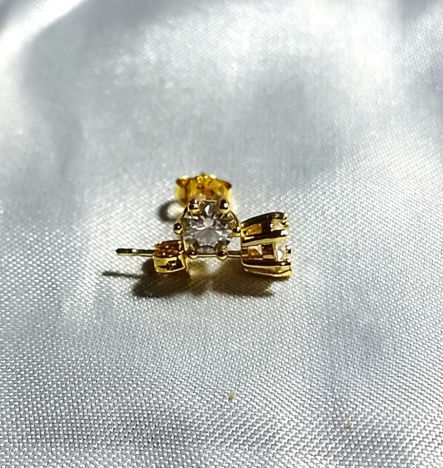 GRA Certificate 100% Moissanite Earrings for Women. 14k Gold Overlay ...