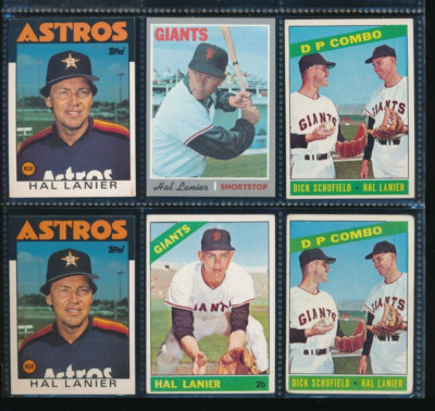 Lot (6) Hal Lanier Topps 1981 #60t 1970 #583 1966 #271 #156 (FB10 ...