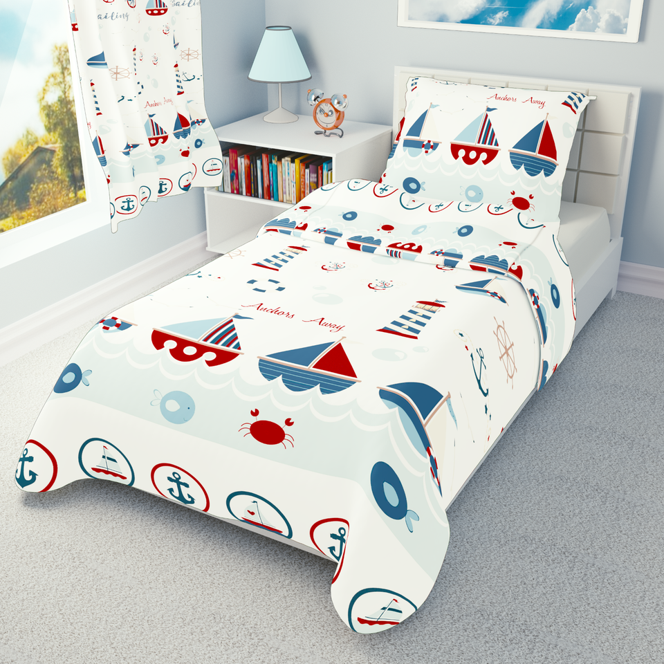 Cot Cot bed Toddler Bed Bedding Set Curtains Nursery Baby Boys Girls ...