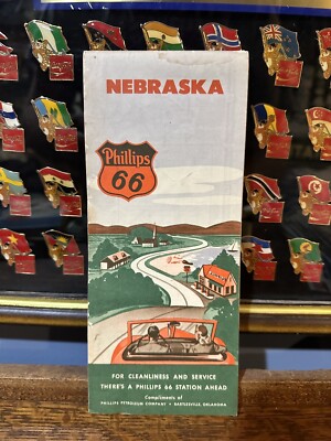 1950 Phillips 66 Road Map: Nebraska USED | eBay