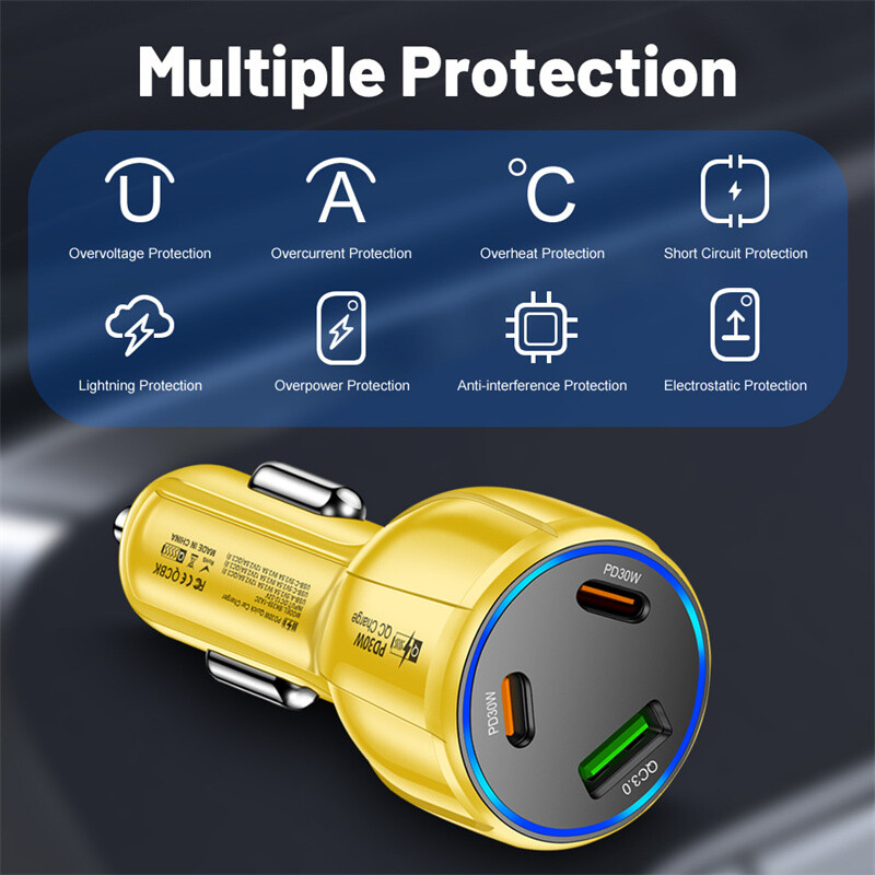 120W Super Fast Charging USB Type C Wall/Car Charger For All Cell Phone ...