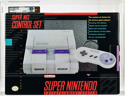 Super Nintendo Konsole SUPER NES CONTROL SET SNES NEW graded VGA 85+ | eBay