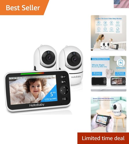 Long-Range Baby Monitor with 5'' Display and Extended Battery - No WiFi ...
