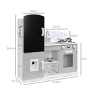 Gray Pretend Play Kitchen Toy Set Home Children Kids Chalkboard Fridge ...