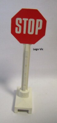 Lego 739p01 City Road Sign Panneau Signalisation Stop 6306 1060 1620 ...