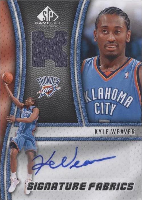 2009-10 SP Game Used - Signature Fabrics Kyle Weaver #SF-KW (AU, MEM ...