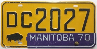 Rarely Seen Manitoba Canada 1970 Delivery Car License Plate DC 2027 | eBay