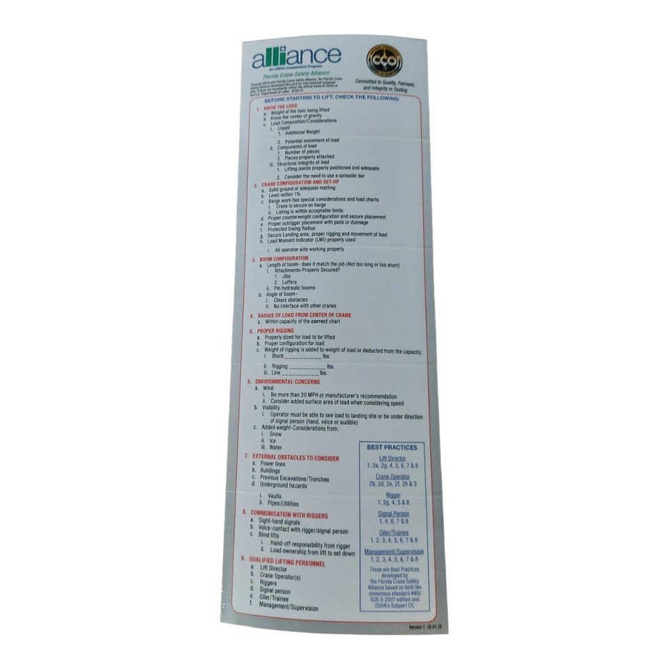 NCCCO Crane Log & Standards $Rare and Sticker Crane Oilfield ...