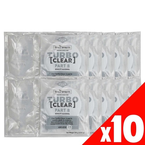 Turbo Clear Still Spirits 10 Pack Home Brew Removes Yeast And Unwanted ...