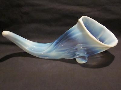 Duncan Miller Sanibel Blue Opalescent Cornucopia Vase | eBay