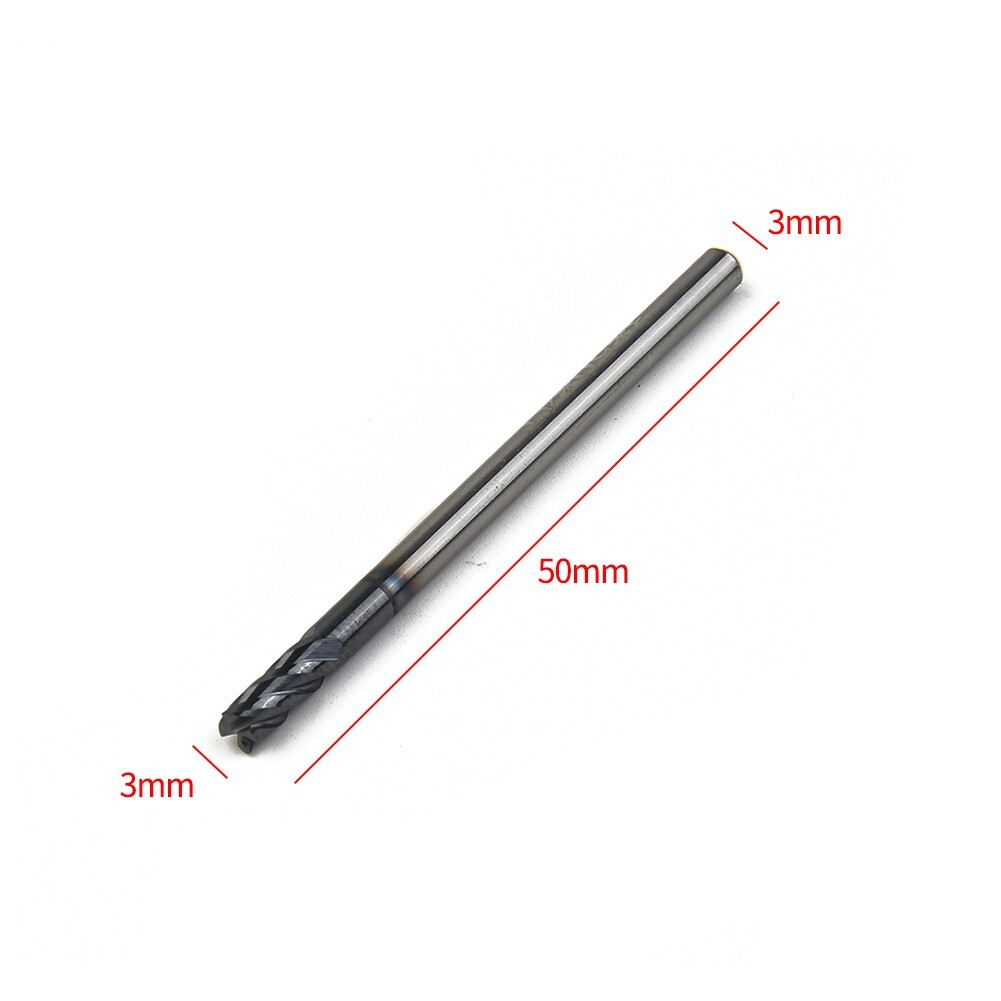 Useful Milling Cutter 2Pcs 3mm Shank 4 Flutes CNC End Mill Metalworking ...
