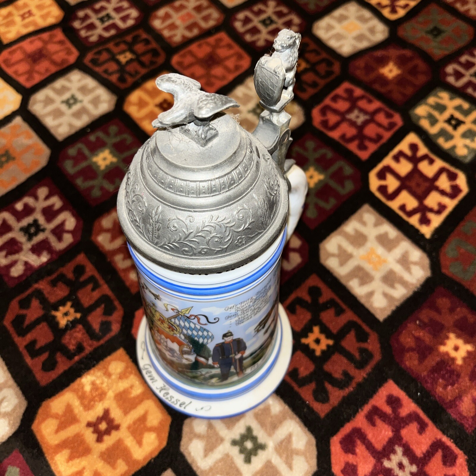 Antique Regimental German Luftschiffer Battalion Lidded Stein 1910 Rare ...