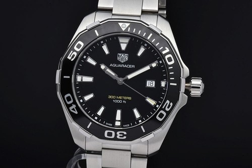 TAG HEUER Aquaracer WAY101A.BA0746 Quartz 43mm Stainless Black Dial ...