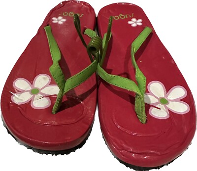 Vintage Sugar Floaties Flip-Flops; Pink Green w/daisy flowers Sz: 8 ...