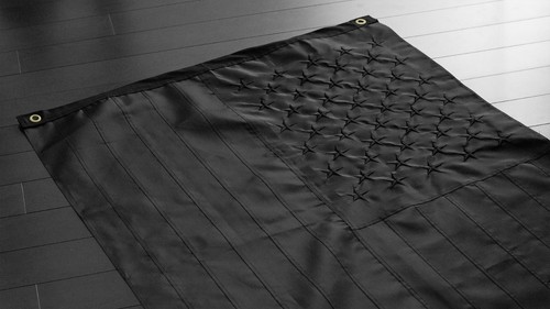 All Black American Flag 3x5 ft Embroidered 600D Nylon US USA Blackout ...